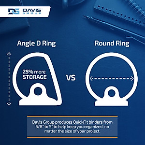 Davis Group QuickFit Junior Binder, Premium Small Clear-View 3-Ring Binder for School, Office, or Home, Made in Canada, 5.5" x 8.5", White