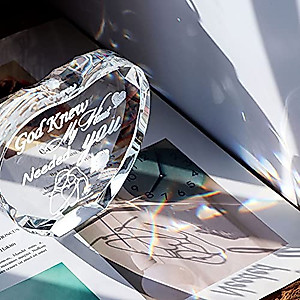 Love Gifts for Her on Anniversary, K9 Crystal Ornament Sign Engraved Loving Quotes, Glass Plaque Romantic Keepsake Presents for Wife Husband