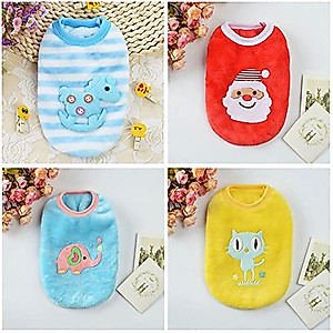 Dog Sweaters,Small Dogs Boy Girl Winter Warm Cute Sweaters,Warm Soft Flannel Pet Clothes(XXS-Lace Rabbit)