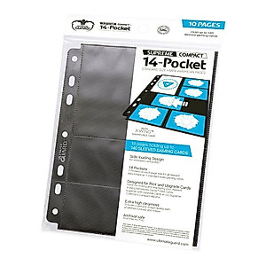 Ultimate Guard Pages 14 Pocket Stand Card Sleeves (10 Piece), Black, Mini