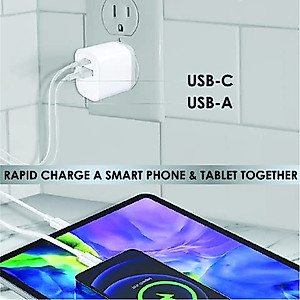Gabba Goods 18W USB C Wall Charger, Dual Port Fast PD+Quick Charge 3.0 Block Plug Compatible with iPhone 13 12 11 Pro Max SE/XR/X iPad,USB C Power Adapter for iPhone 13/12 13 Pro Max 13 Mini 18 watts