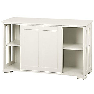 go2buy Antique White Stackable Sideboard Buffet Storage Cabinet with Sliding Door Kitchen Dining Room Furniture