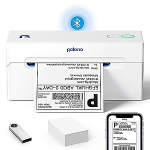 POLONO Bluetooth Thermal Shipping Label Printer, Wireless 4x6 Shipping Label Printer for Small Business, Support Android, iPhone, Windows, and Mac, Widely Used for Ebay, Amazon, Shopify, Etsy, USPS