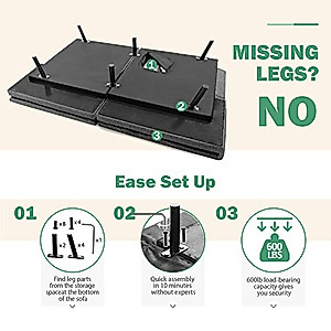 Hcore Convertible Futon Sofa Bed-Grey Fabric Memory Foam Loveseat,Small Euro Lounger Sofa for Compact Living Spaces,Apartment,Dorm,Studio,Guest Room,Home Office/Grye