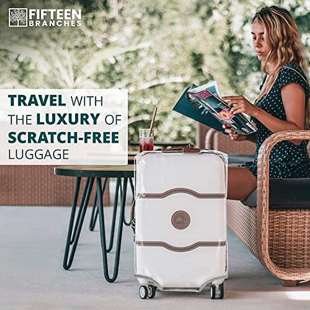 Luggage Covers for Suitcase TSA Approved | Handle Openings on L&R | Premium Clear Suitcase Covers for Luggage TSA Approved | Luggage Protector Suitcase Cover | Size 24in |Clear Luggage Cover Protector