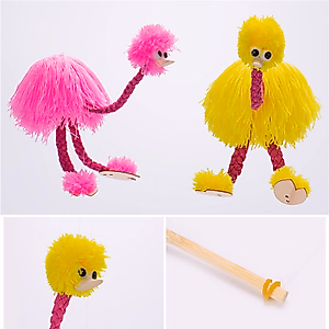 String Puppets,Ostrich Marionettes String Puppets,Bird Puppet with Strings Walking Puppet On Strings Stuffed Plush Parent-Child Interactive Puppets Educational Toys Dolls for Children Kids