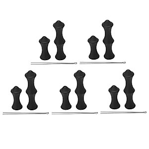 VGEBY Bowstring, 5 Sets Soft Silicone Archery Fingers Protectors Shooting with Mounting Pin for Outdoor Shooting(Black) Shooting and Archery Supplies