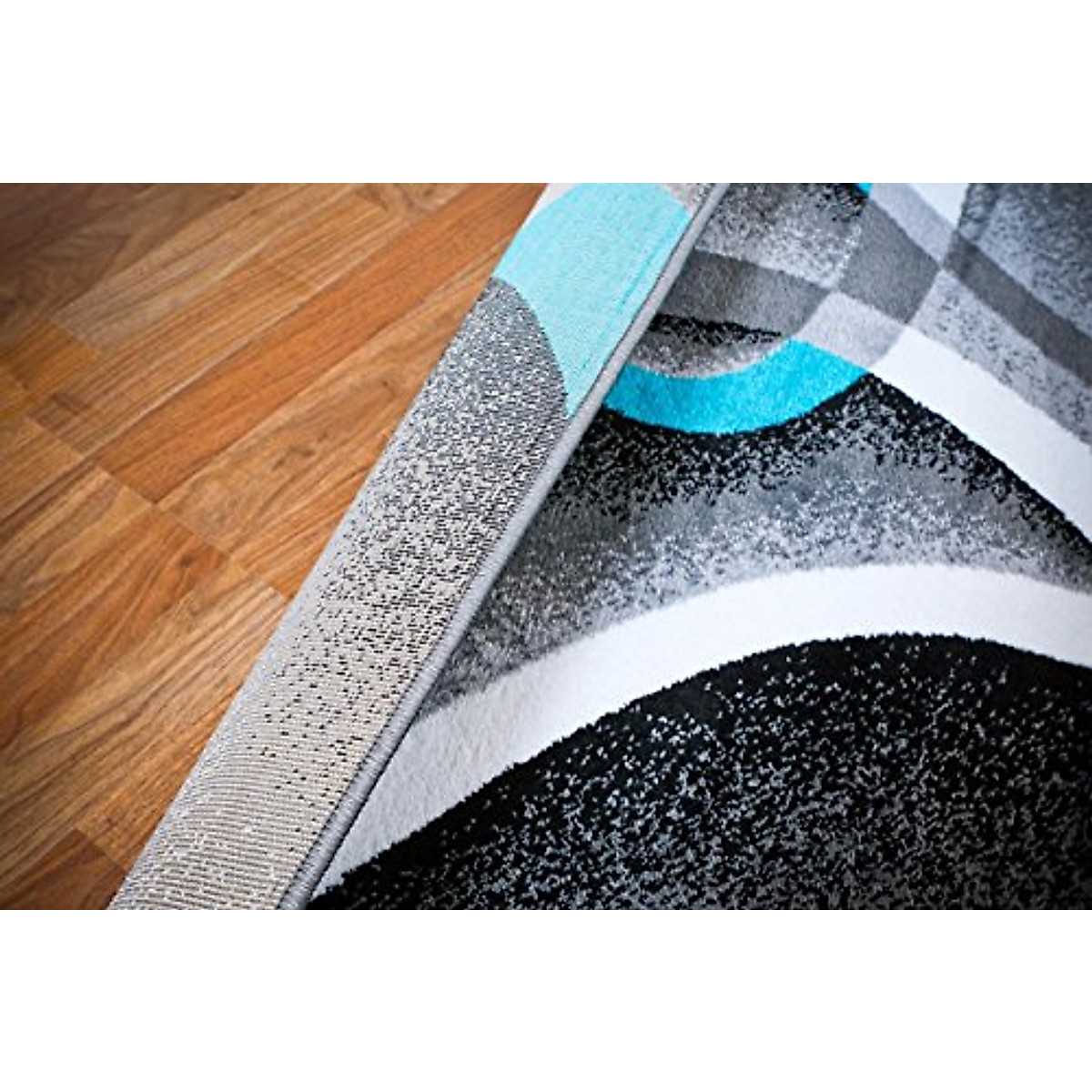 Persian Rugs 2305 Turquoise White Swirlss 2'2 x 7'4 Runner Modern Abstract Area Rug Carpet