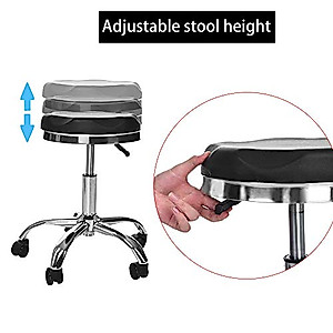 YOMXL Rolling Swivel Saddle Stool with Wheels Height Adjustable for Salon Spa Ergonomic Swivel Chair