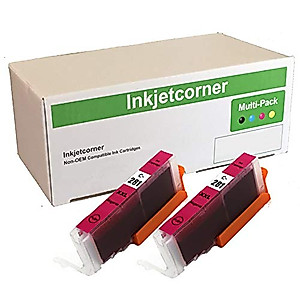 Inkjetcorner Compatible Ink Cartridge Replacement for CLI-281M CLI 281 XXL for use with TR8622 TR8620A TR8620 TR8520 TS6320 TS8320 TR7520 TS702 TS9120 TS8220 (Magenta, 2-Pack)