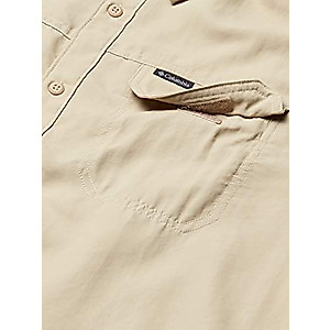 Columbia Men's Smith Creek Woven Short Sleeve Shirt, Fossil, X-Large