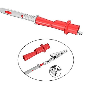 Goupchn Multimeter Push on Alligator Clips Set 4PCS Insulated Crocodile Clamps for Electrical Testing