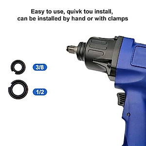 RURBRIN 10 Sets of 1/2 inch & 3/8 inch Impact Wrench Retainer Rings with O-ring, Compatible With Electric Wrench/Pneumatic Wrench