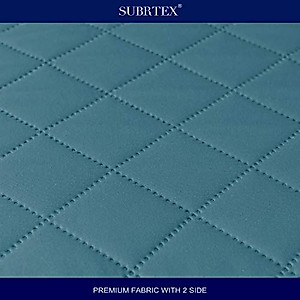 SUBRTEX Sofa Slipcover Reversible Sofa Cover Couch Cover Quilted Slipcover Furniture Protector with Elastic Straps Covers for Living Room Washable Slip Cover for Pets(Oversize Sofa, Blue)
