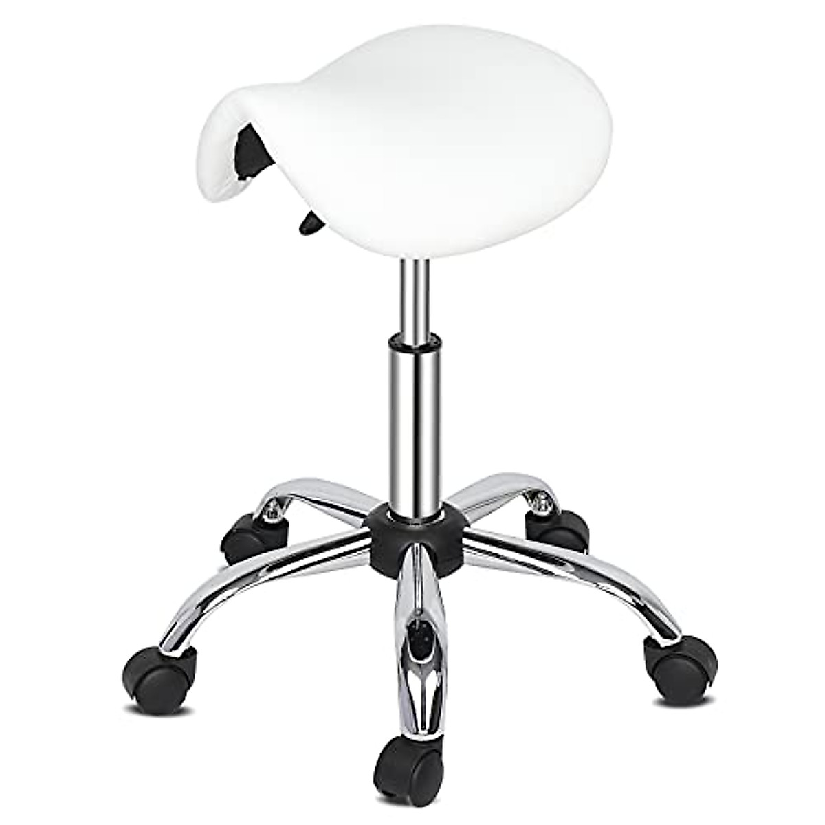 Salon Stool, Rolling Stools With Wheels, Swivel Tattoo Stool Chair, Adjustment Massage Spa Drafting Salon Work Office Hydraulic Saddle Stools With Foot Rest, Lash Tech Chair,For Barbershop Office (13)