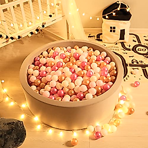 GOGOSO Ball Pit Balls for Toddles Kids Plastic Ballpits Accessories Crush Proof Durable Fun Shape Play Baby Bath Toys,2.15inch 100count Pink Dark Pink Brown