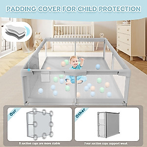 Besuhot Baby Playpen Baby Playard, Playpen for Babies and Toddlers with Gate, 50x50 Baby Fence, Sturdy Safety Playpen, Indoor & Outdoor Kids Activity Center