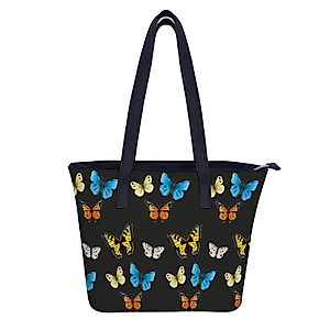 Beautiful Butterfly Women's Tote Bag PU Leather Shoulder Bag Handbags Purse For Work Shopping Travel