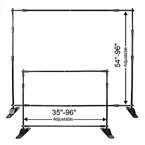 VEVOR Backdrop Banner Stand 8 x 8 Ft, Adjustable Heavy Duty Backdrop Stand Kit for Photography Studio, Trade Show Wall Exhibitor Photo Booth Background