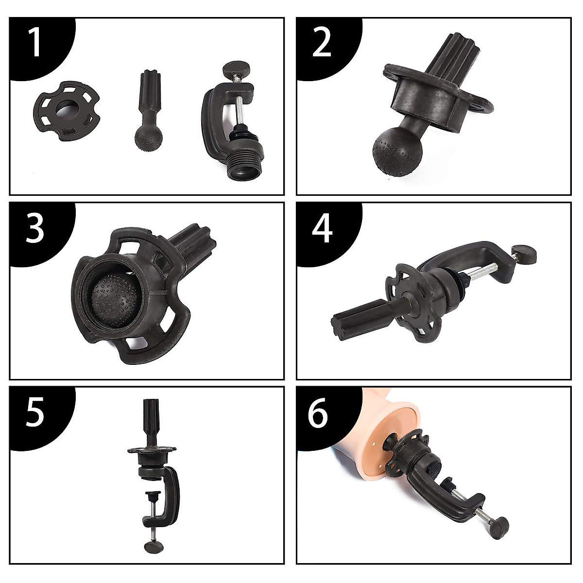 SILKY 100% Real Hair Mannequin Head with Stand, Hairdressers' Practice Training Head and Cosmotology Doll Head for Hairstyling and Braid - Natural Black