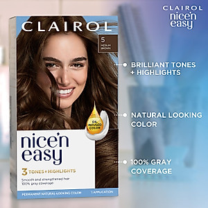 Clairol Nice'n Easy Permanent Hair Dye, 7C Dark Cool Blonde Hair Color, Pack of 3 (Packaging May Vary)