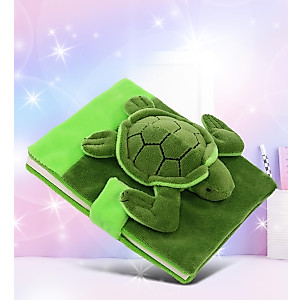 DolliBu Sea Turtle Plush Notebook - Sea Turtle Stuffed Animal Girls and Boys Writing Journal, Cute Stationery Notebook, Plush Sea Turtle Notebook Toy with 80 Pages of Writing Journal - 4.5x5.75 Inches