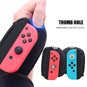 Switch Dance Wrist Strap, Switch Boxing Accessories for Switch Boxing Game with 2 Switch Thumb Grip Caps - Black