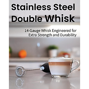 Elementi Milk Frother Handheld Double Whisk - Coffee Frother Electric Stirrer, Matcha Whisk & Drink Mixer Handheld - Frothing Wand - Electric Whisk For Coffee (Hot Pink)