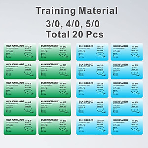 All-In-One Suture Practice Kit Training Kit for Medical, PA, NP Students, Residents, and Practicing Clinicians, Durable Silicone Suture Pad, Instruments, with Suture Training Videos for education only