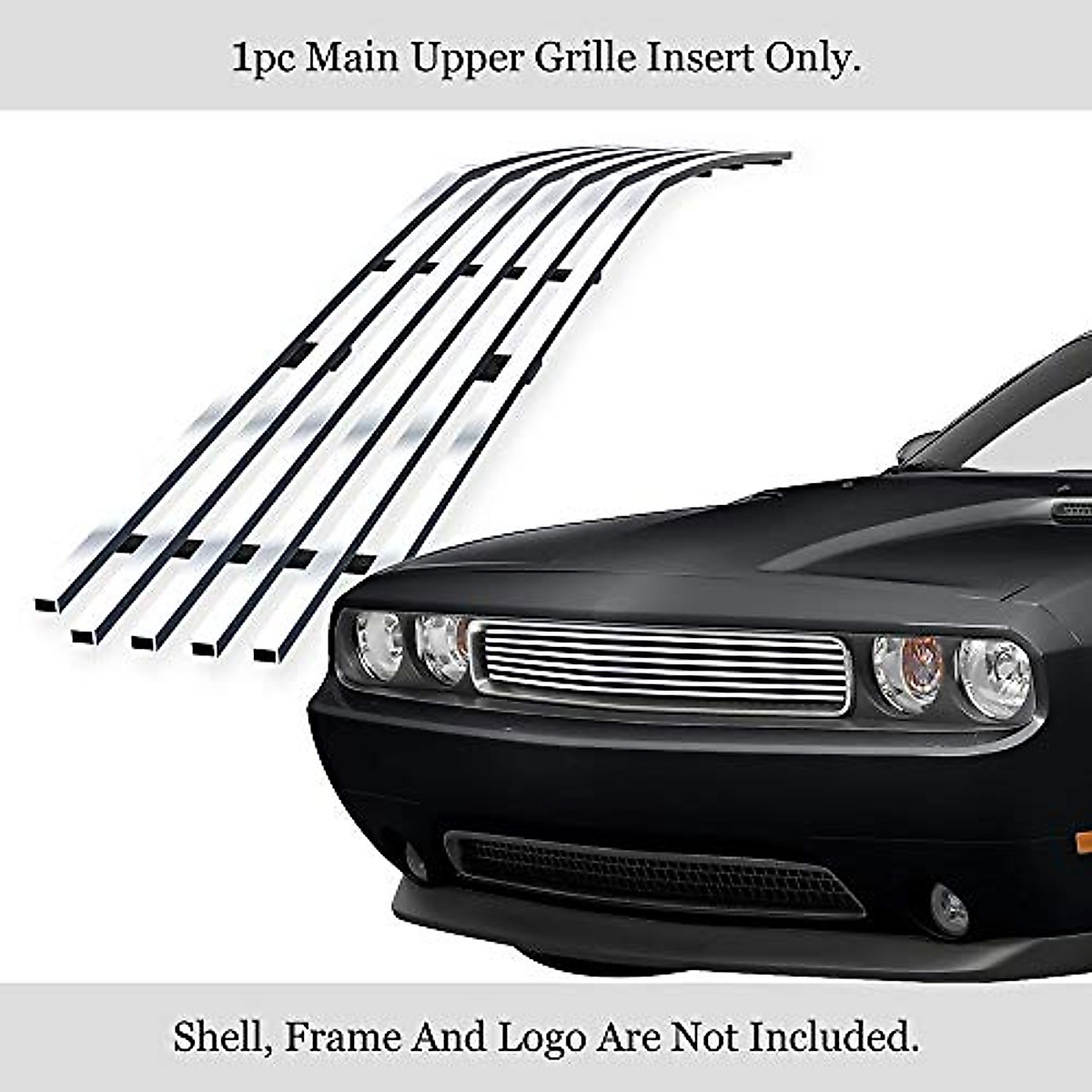 APS Compatible with 2009-2014 Dodge Challenger Main Upper Billet Grille Grill Insert D66607A