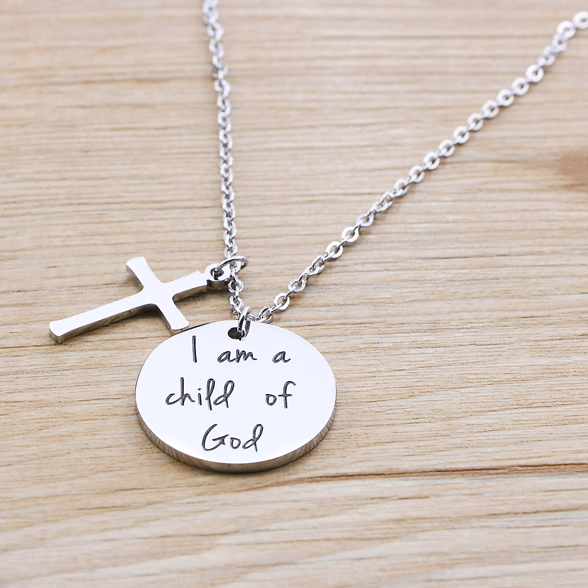 Bible Verse Cross Pendant Christian Necklace Prayer Charm Faith Religious Jewelry Christian Necklaces for Women Engraved I am a Child of God