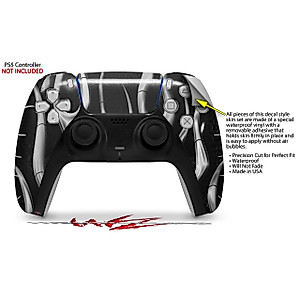 WraptorSkinz Skin Wrap compatible with Sony PS5 DualSense Controller Metal Flames Chrome (CONTROLLER NOT INCLUDED)