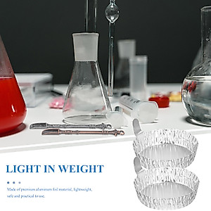 HOMSFOU 50pcs aluminum tray Balance scales dry powder weighing pan balance scale pans lab powder petri dish Label labs weighing pans aluminum weighing dishes sample plate