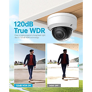 DS-2CD2183G2-I 2.8mm HIK 4K 8MP AcuSense PoE Fixed Dome IP Camera Outdoor Indoor with Human/Vehicle Detection, 120dB WDR, H.265+, 98ft IR Night Vision, Compatible with HIK NVR/Hik-Connect APP