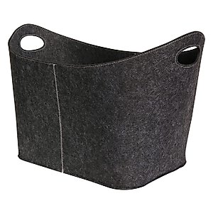VIIRKUJA XXL Log Basket | Firewood Basket Made of Extra Thick Felt | Dark Grey | Felt Basket with Reinforced Handles for Firewood | Large