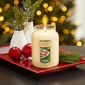 Yankee Candle Christmas Cookie Scented, Classic 22oz Large Jar Single Wick Candle, Over 110 Hours of Burn Time, Perfect for Holiday Gifting and Celebration