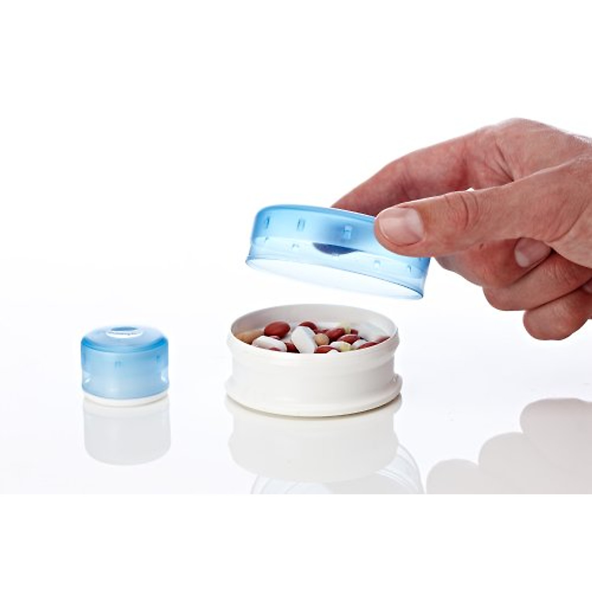 humangear GoTubb | Hard Container | Easy Open | Food-Safe Material, Clear/Green/Blue, Small