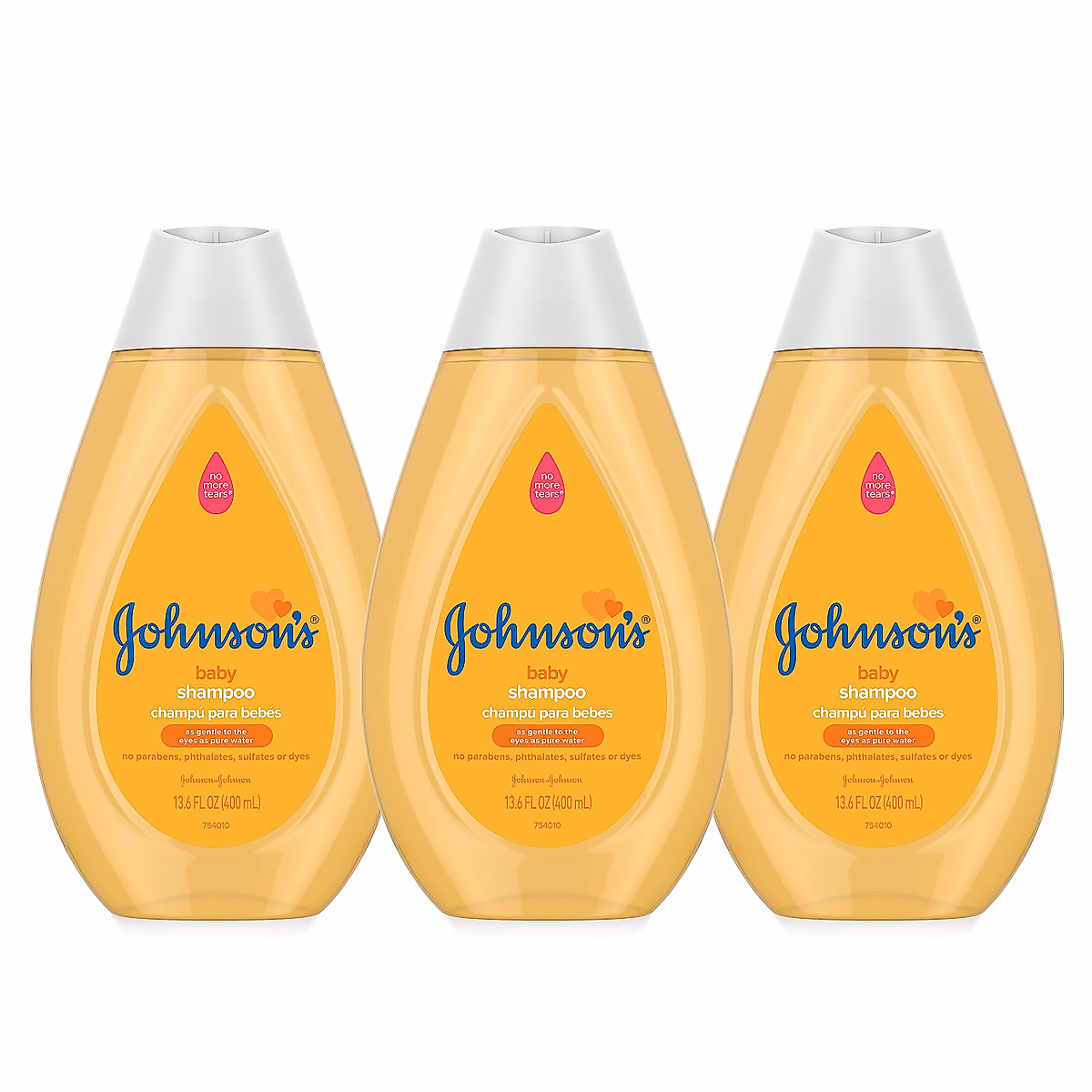 Johnson's Baby Shampoo with Tear-Free Formula, Shampoo for Baby's Delicate Scalp & Skin & Gently Washes Away Dirt & Germs, Free of Parabens, Phthalates, Sulfates and Dyes, 13.6 fl. oz (Pack of 3)