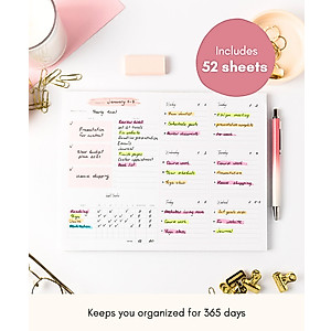 Weekly Planner Pad Tear Off – 52 Undated Weekly Sheets Daily To Do List Notepad, Habit Tracker, Academic Planner Notebook, Daily Work Planner - Full Year Productivity Planner 10.1 x 7.7’’