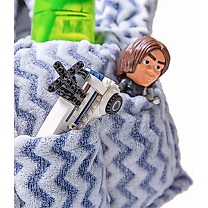 Niko Easy Wash Children's Car Seat Cover & Liner - Blue Chevron Minky - Great for Winter Weather - Universal FIT - Crash Tested - Waterproof SEAT Bottom - Mess Protection - Machine Washable