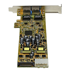 StarTech.com Dual Port PCI Express Gigabit Ethernet Network Card Adapter - 2 Port PCIe NIC 10/100/100 Server Adapter with PoE PSE , TAA (ST2000PEXPSE)
