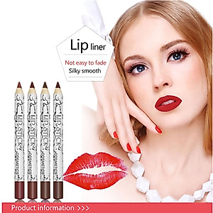 Matte Lip Liner Pencil, Professional Long Lasting Lip Liner Pencil Waterproof Lip Liners, Pack of 12