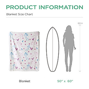 Bedsure Fleece Throw Blanket for Toddler Girls, Pattern Sherpa Kids Blanket with Pink Bow Butterfly, Warm Soft College Dorm Room Essential for Teen as Gift, Plush Blanket for Sofa Bed, 50x60