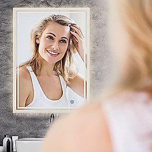 ZELIEVE 24 x 32 LED Backlit Mirror Bathroom Vanity with Lights,Anti-Fog,Dimmable,CRI90+,Touch Button,Water Proof,Horizontal/Vertical,Lighted Mirror Wall Mounted,LED Mirror for Bathroom,LED Mirrors