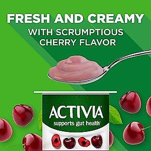 ACTIVIA Probiotic Lowfat Yogurt, Non-GMO Project Verified, Black Cherry, 16 Oz, Pack of 4