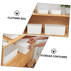 DOITOOL 5 Pcs Box Storage Box Glove Box Storage Box Plastic Storage Box Clothes Storage Bins Plastic Boxes with Lids Desk Organizer Basket Cosmetic Storage Plastic Storage Case Utility Box