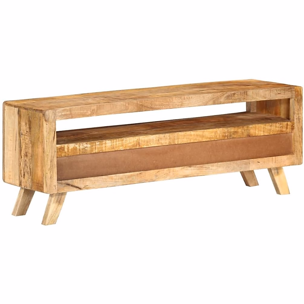 vidaXL Solid Mango Wood TV Unit - Versatile and Stylish Wooden TV Stand with Spacious Drawers and Shelf - Durable, Polished, and Painted - 43.3"x11.8"x15.7" Dimensions