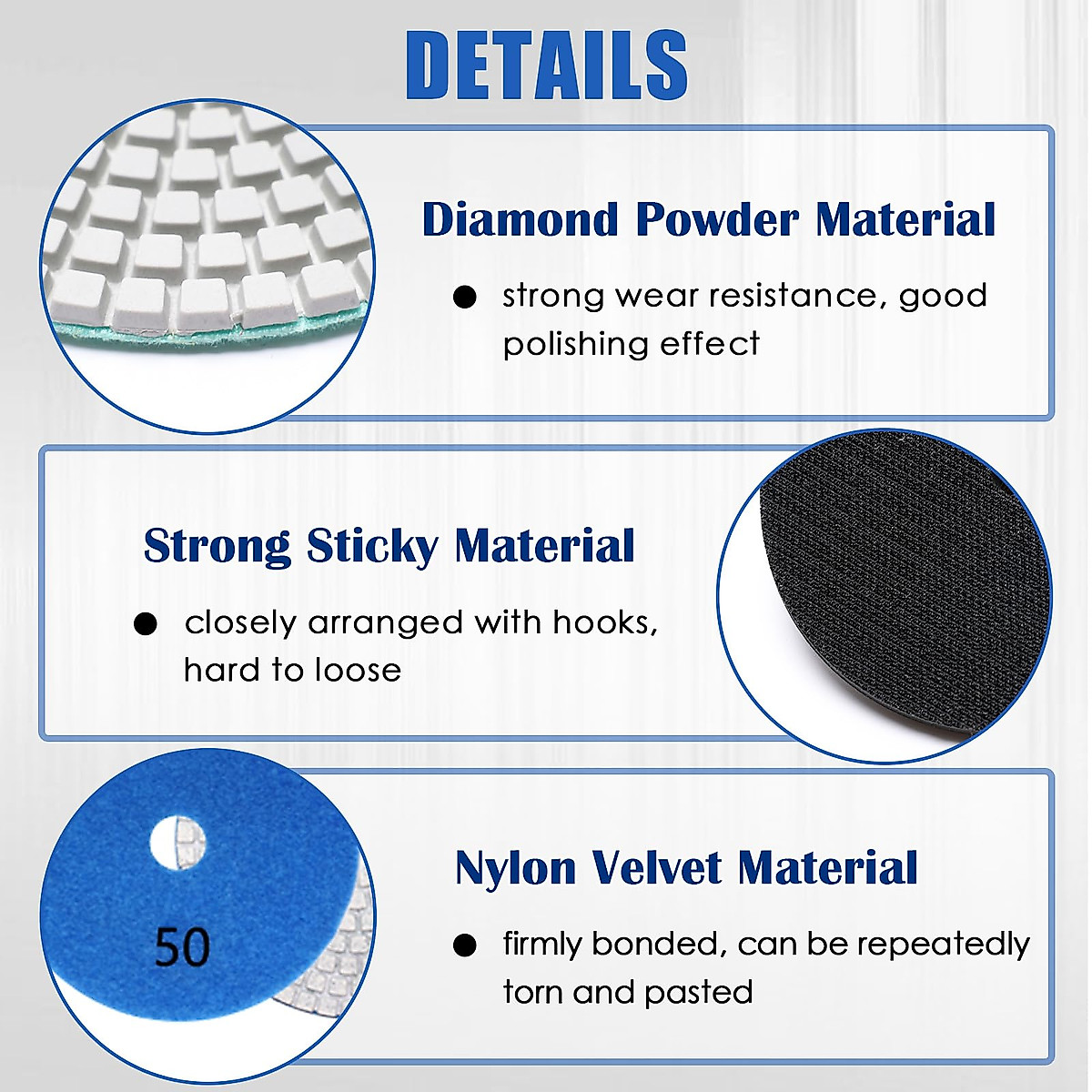 12+1 Pack Diamond Polishing Pads, Windspeed 4 Inch Diamond Polishing Discs Kit for Granite Polishing Pads Wet/Dry Marble Polishing Pads for Concrete Stone Countertop Quartz Polishing (50-8000 Grit)