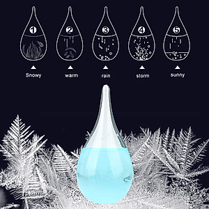 belupai Glass Weather Predicting Bottle, Drop Shape Weather Forecast Glass Weather Predictor Stylish Weather Station Forecaster Water Drops Weather Predictor Home Decoration(Blue)