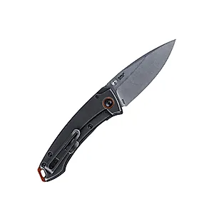 CRKT Tuna Compact EDC Pocket Knife: Everyday Carry Plain Edge Folder, IKBS Ball Bearings, Thumb Stud Open, Frame Lock with G10 Handle 2522,Gray/Black